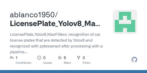 Github Ablanco Licenseplate Yolov Maxfilters Licenseplate