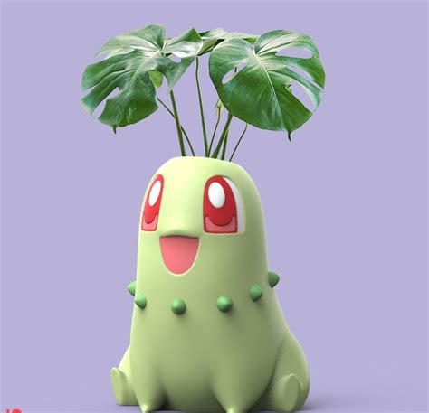 Chikorita Planter Easy Print No Supports 3d Model By