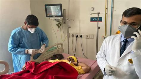Bjp Mp Manoj Tiwari Hit By Water Canon Hospitalised