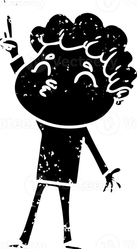 Cartoon Man Pouting Distressed Icon 45442447 Png