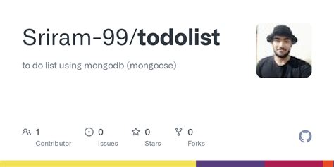Github Sriram Todolist To Do List Using Mongodb Mongoose