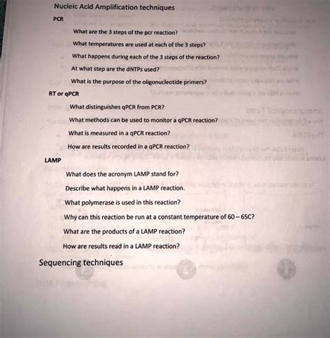 Solved Nucleic Acid Amplification Techniques Pcr What Are The Steps Of The Pcr Reaction What