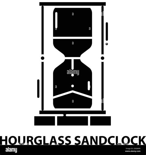 Hourglass Sandclock Icon Black Vector Sign With Editable Strokes