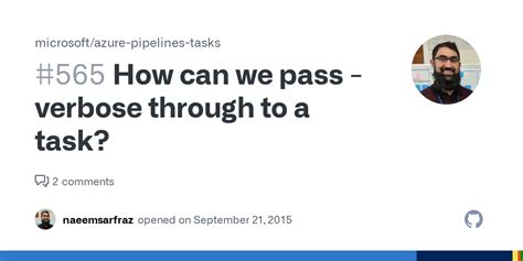 how can we pass verbose through to a task · issue 565 · microsoft
