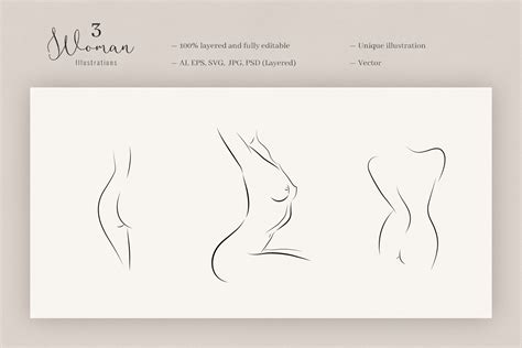 Womans Body 3 Line Art Illustration A Decorative Illustration By Le Genda