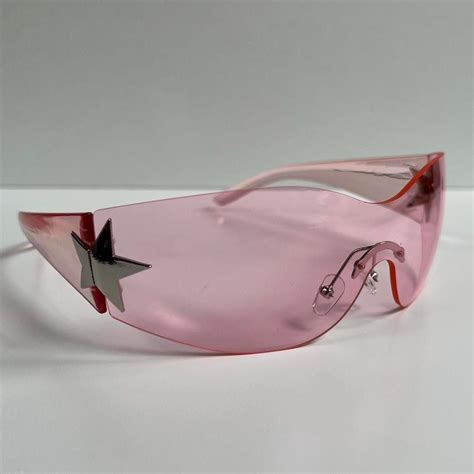 Y2k 2000s Vintage Style Pink Gray Frameless Star Sunglasses Etsy