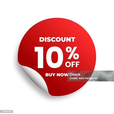 10 할인 흰색 배경에 빨간 스티커 템플릿입니다 벡터 일러스트 레이 션 10에 대한 스톡 벡터 아트 및 기타 이미지 10 세일 배지 Istock