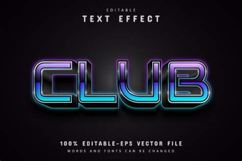 Club Gradient Text Effects Graphic By Aglonemadesign · Creative Fabrica