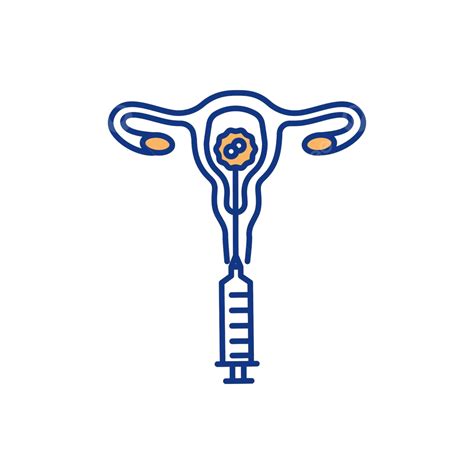 Artificial Insemination Rgb Color Icon Contour Color Fertilization
