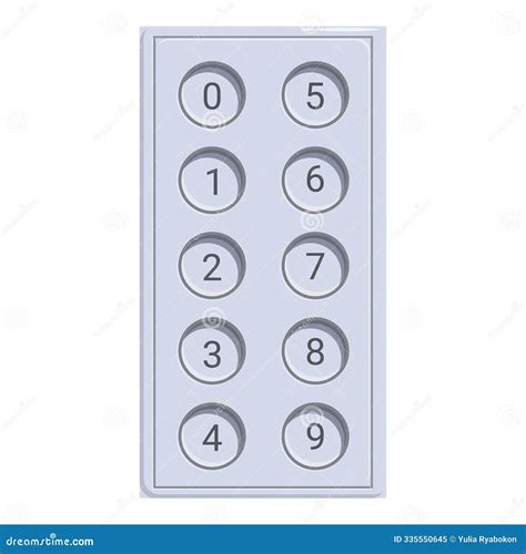 Elevator Buttons Panel Showing Floor Numbers For Navigation Stock