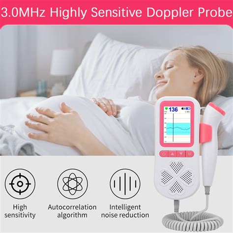 Atualizado 3 0 mhz doppler fetal monitor de freqüência cardíaca em casa