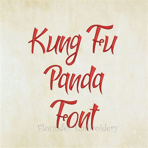 Kung Fu Panda Font Embroidery Font 5 Size Embroidery Designs Etsy