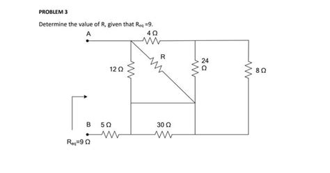 Solved PROBLEM 3 Determine The Value Of R Given That Req Chegg Com