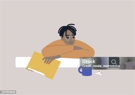 논문 교육 및 기술에 대한 온라인 연구를 수행하는 젊은 인물 학위논문에 대한 스톡 벡터 아트 및 기타 이미지 학위논문 Z
