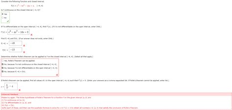 Solved Consider The Following Function And Closed Interval Chegg