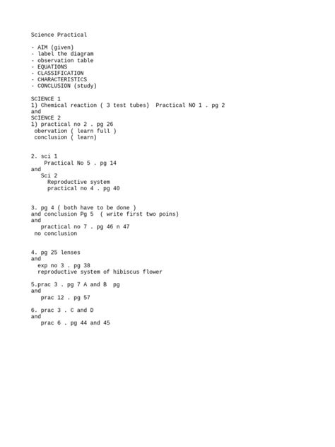 Science Practical Pdf