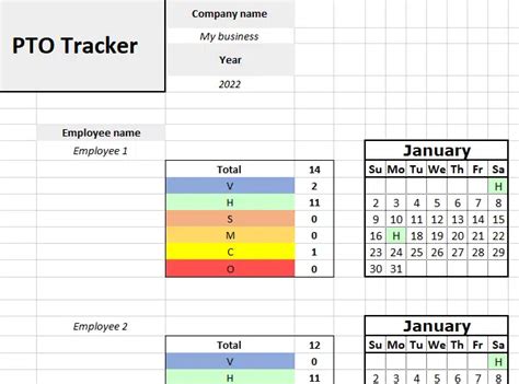 printable employee vacation tracker excel printable templates