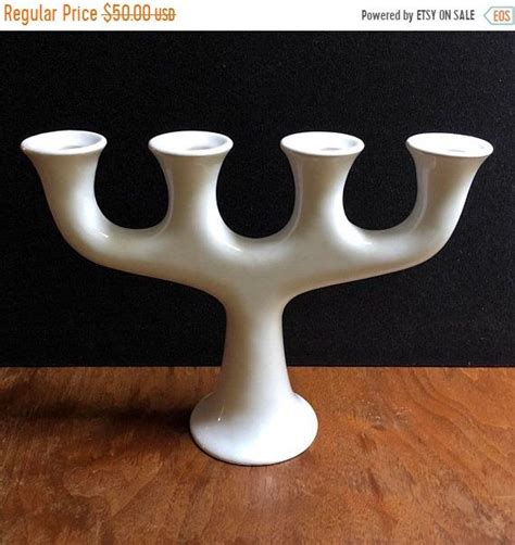 Fab Guldkroken White Ceramic Mid Century Candelabra Modernist Etsy