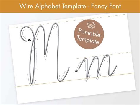 Wire Alphabet Template Printable Template For Wire Art Uppercase And Lowercase Alphabet Cursive