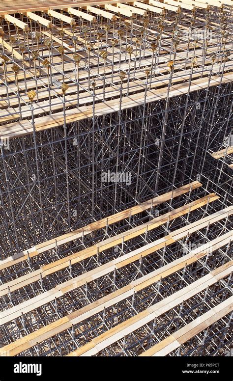 Scaffolding Deck Erected For Support Prior To Laying Of Timber Deck