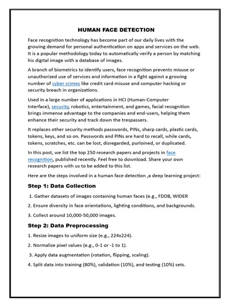 Face Detection Document Pdf Deep Learning Statistical Classification