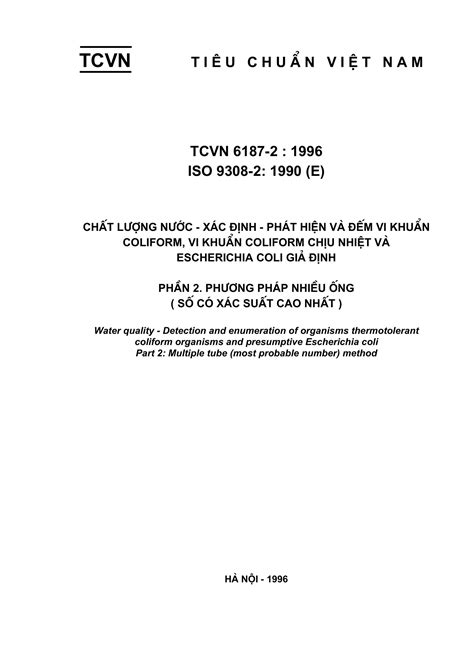 Tiêu Chuẩn Việt Nam Tcvn 6187 21996 Iso 93082 1990 E Về Chất