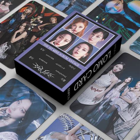 Buy Aespa Photo Cards PCS AESPA SAVAGE New Album LOMO Cards Aespa Photocard HEYTEA Postcards