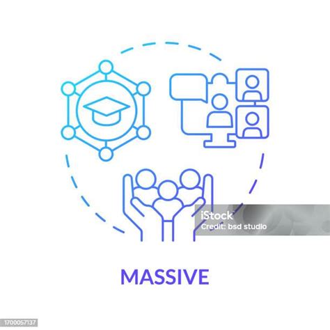2d Gradient Thin Linear Icon Massive Concept Stock Illustration