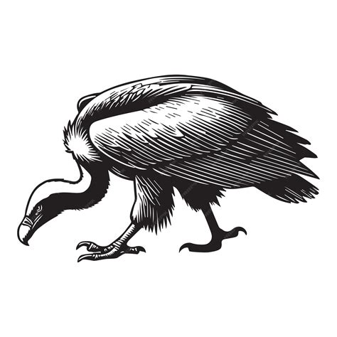 Vulture Outline Clip Art Vulture Bird Vector Illustration In Black And