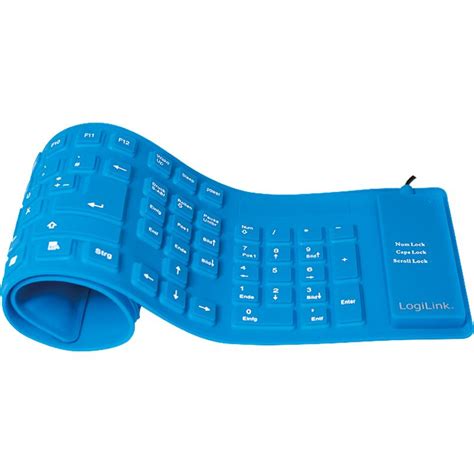 logilink flexible waterproof keyboard ps 2 and usb deutsch blau