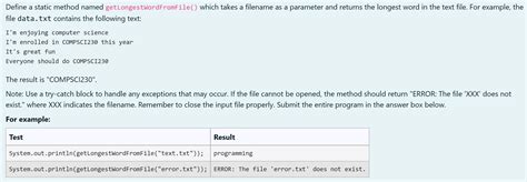 Solved Define A Static Method Named GetLongestWordFromFile Chegg