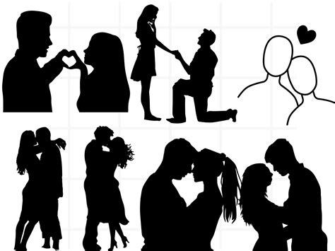 Couple Svg Lovers Svg Clipart Cut Files Cricut Silhouette Vector