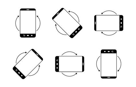 Premium Vector Rotate Smartphone Icon Set Isolated On White Background Mobile Screen Rotation