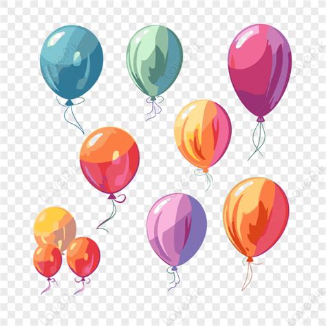 풍선 클립 아트 흰색 배경 만화에 고립 된 다채로운 풍선 세트 벡터미술강청색 Png 일러스트 무료 다운로드 Lovepik