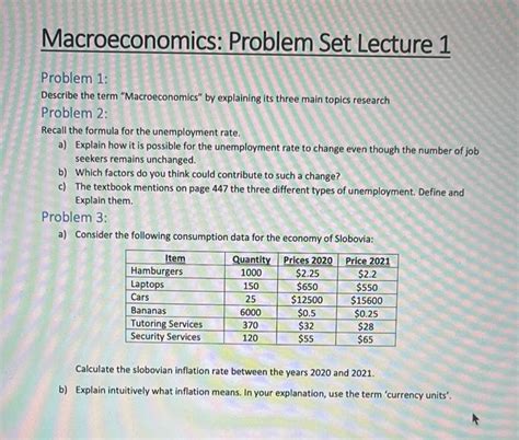 Solved Macroeconomics Problem Set Lecture Problem Chegg