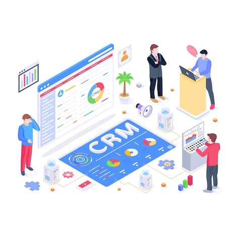 Premium Vector Grab This Amazing Isometric Illustration Of Crm Software