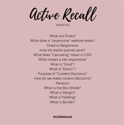 Ash On Twitter Active Recall Questions For Css Responsive And