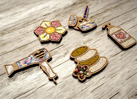 Spa Magnets Collection Svg File Hair Dryer Fridge Magnet Svg Lotion