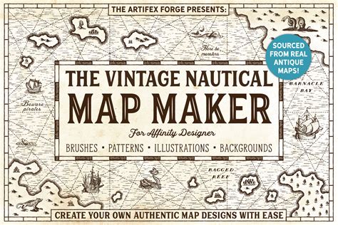 Vintage Map Maker Buy Nautical Treasure Map Maker For Affinity