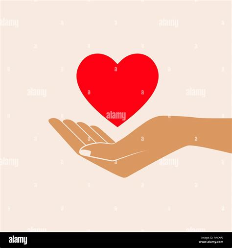 Hand Giving Love Symbol Hand Holding Heart Shape Vector Icon