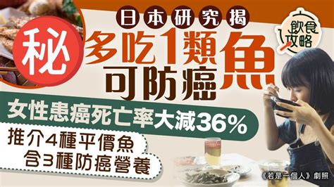 飲食攻略｜日本研究揭多吃1類魚可防癌 女性患癌死亡率大減36 推介4種平價魚含3種防癌營養