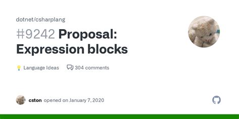 Proposal Expression Blocks · Dotnet Csharplang · Discussion 9242 · Github