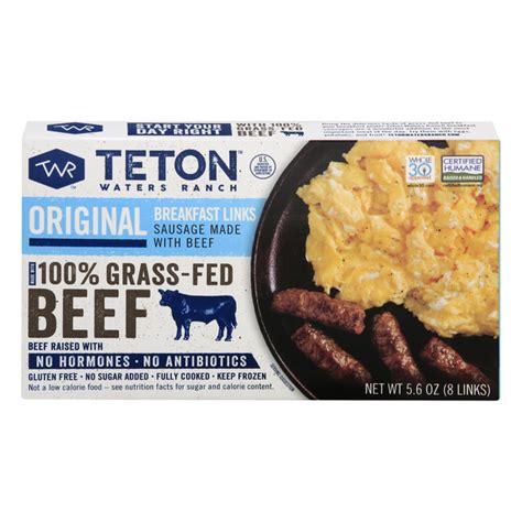 Save On Teton Waters Ranch Breakfast Links Original 100 Grass Fed Beef