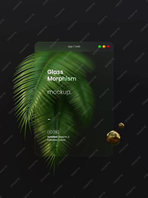 Premium Psd Portrait Interface Presentation Mockup With Glass