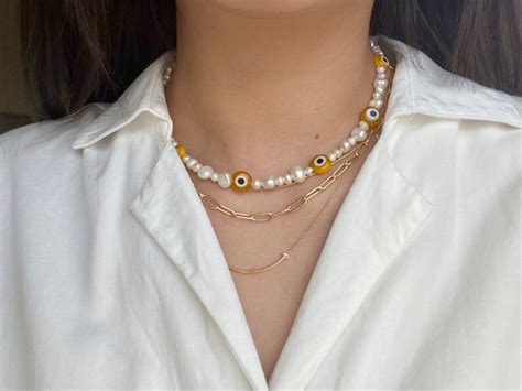 18k Gold Plated Paperclip Necklace Adjustable Link Jewelry Etsy