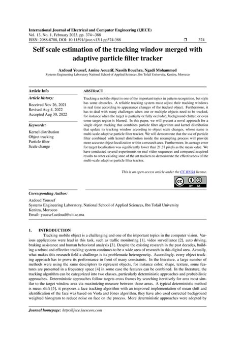 self scale estimation of the tracking window merged with adaptive