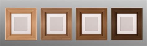 나무 사진 프레임 세트 무료 벡터