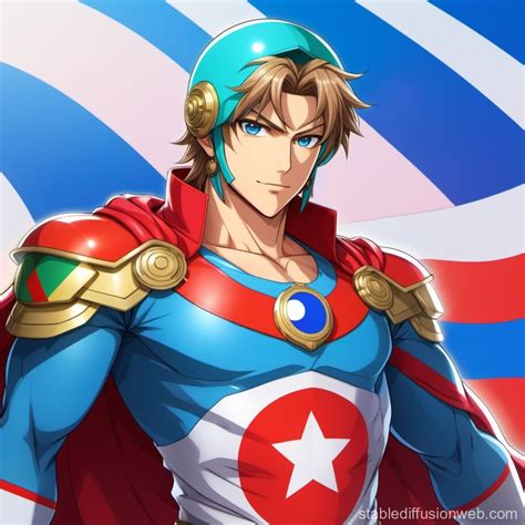 Generate Gyro Man Standing In Front Of Russian Flag Prompts Stable