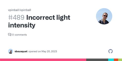 Incorrect Light Intensity · Issue 489 · Vpinballvpinball · Github