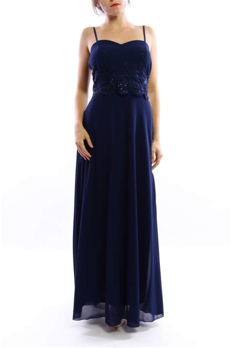 Robe de cocktail longue bleu marine Boutique de mariage Ma robe Eséam